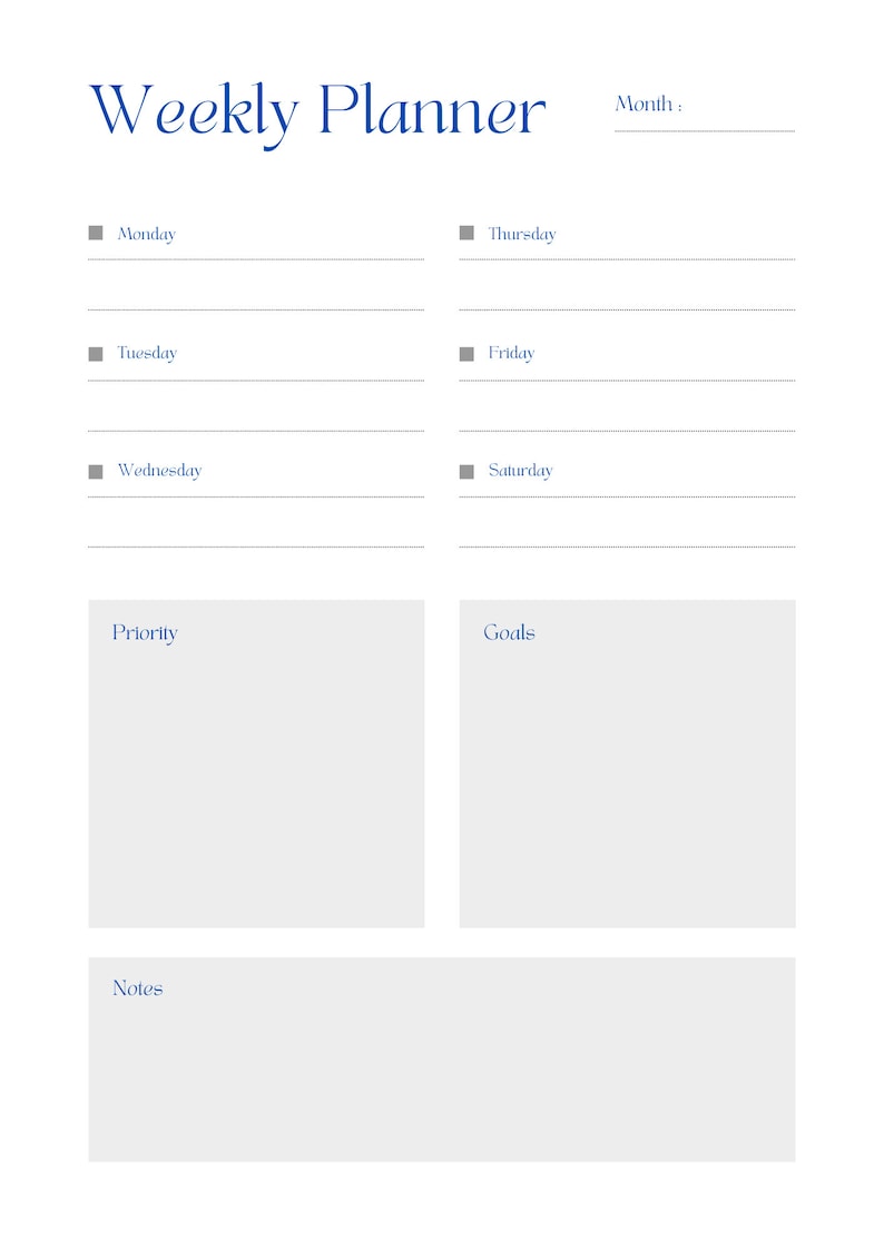 Weekly Planner Printable, Weekly Organizer, Daily Planner, to Do List ...
