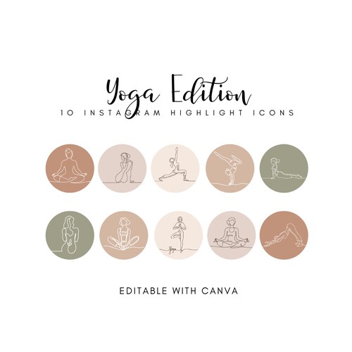 10 Yoga Highlights Instagram Yoga Icons Story Covers Asanas - Etsy