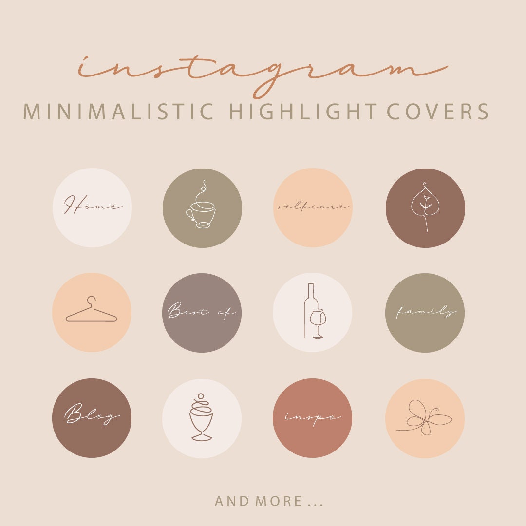 84 Minimalistic Instagram Highlight Covers, Social Media Icons ...