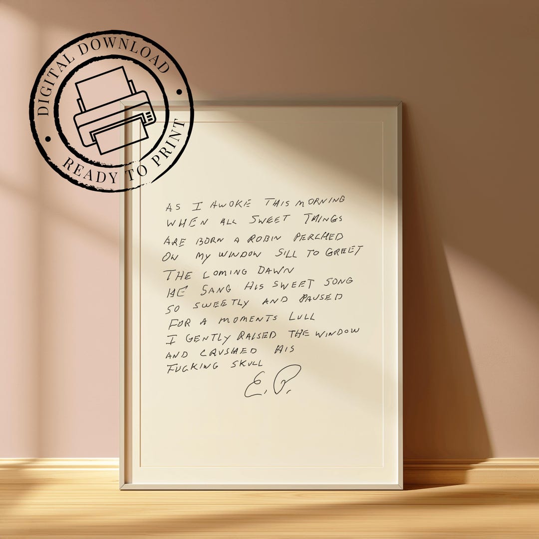 Elvis Presley Handwriting Print | DIGITAL DOWNLOAD | Handwritten Print ...