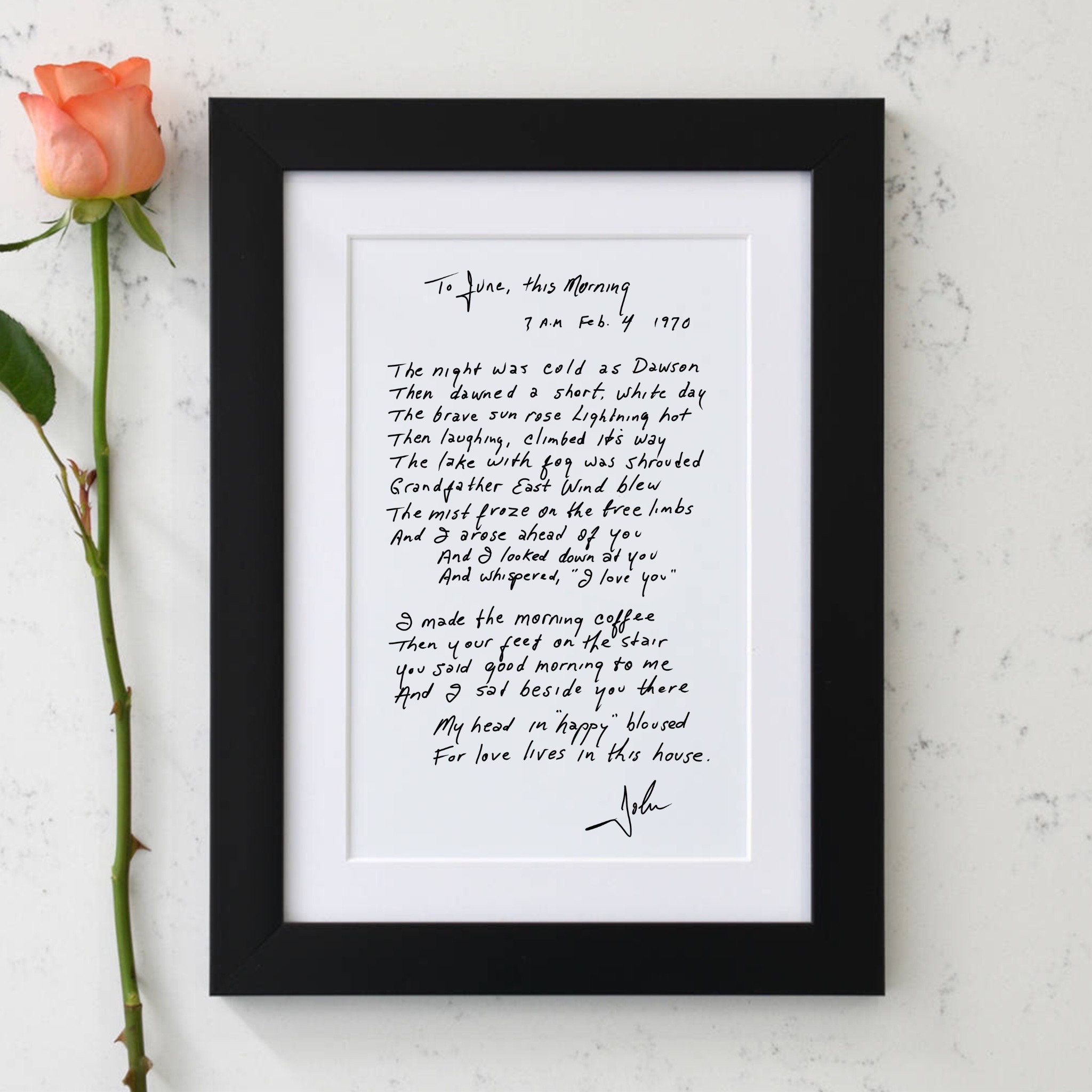 Johnny Cash Love Letter | Poem Handwriting Print | Handwritten Print ...