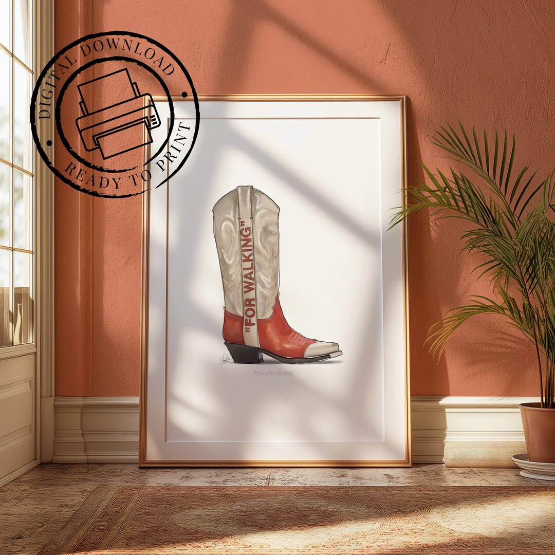 Cowboy Boot "for Walking" Illustration | DIGITAL DOWNLOAD | Rodeo ...