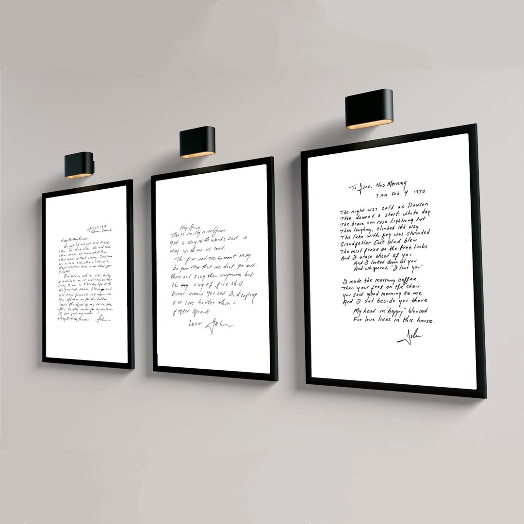 Johnny Cash Love Letter DIGITAL BUNDLE | Three Prints | Handwriting ...