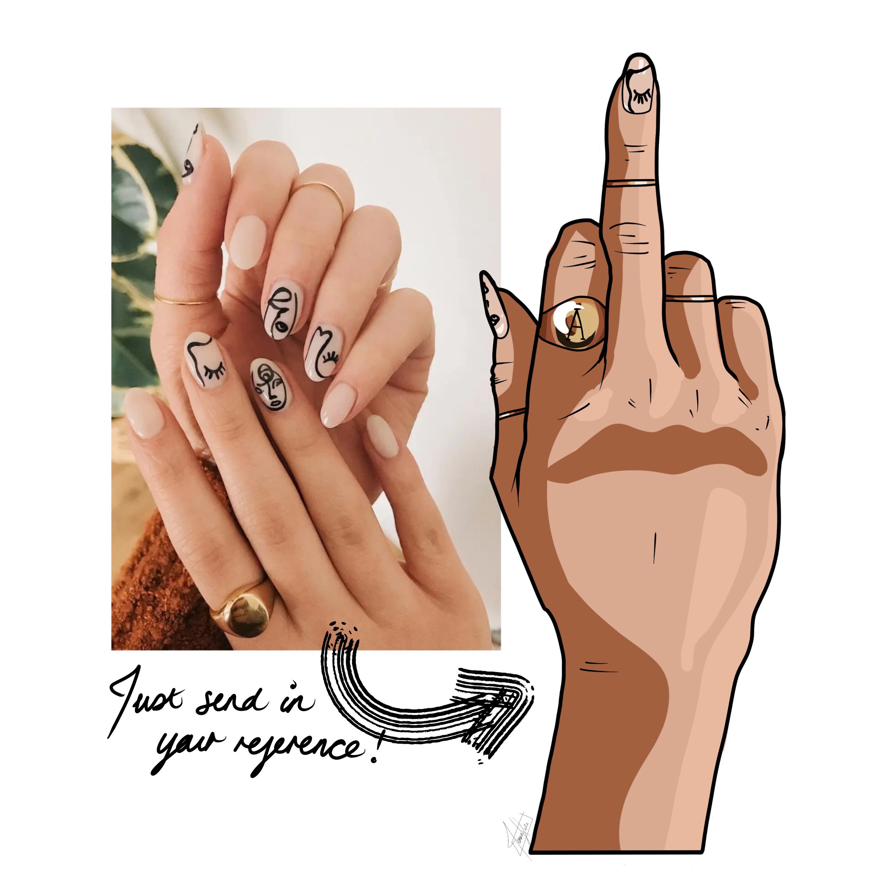 Custom Middle Finger Illustration Custom Gift Custom - Etsy