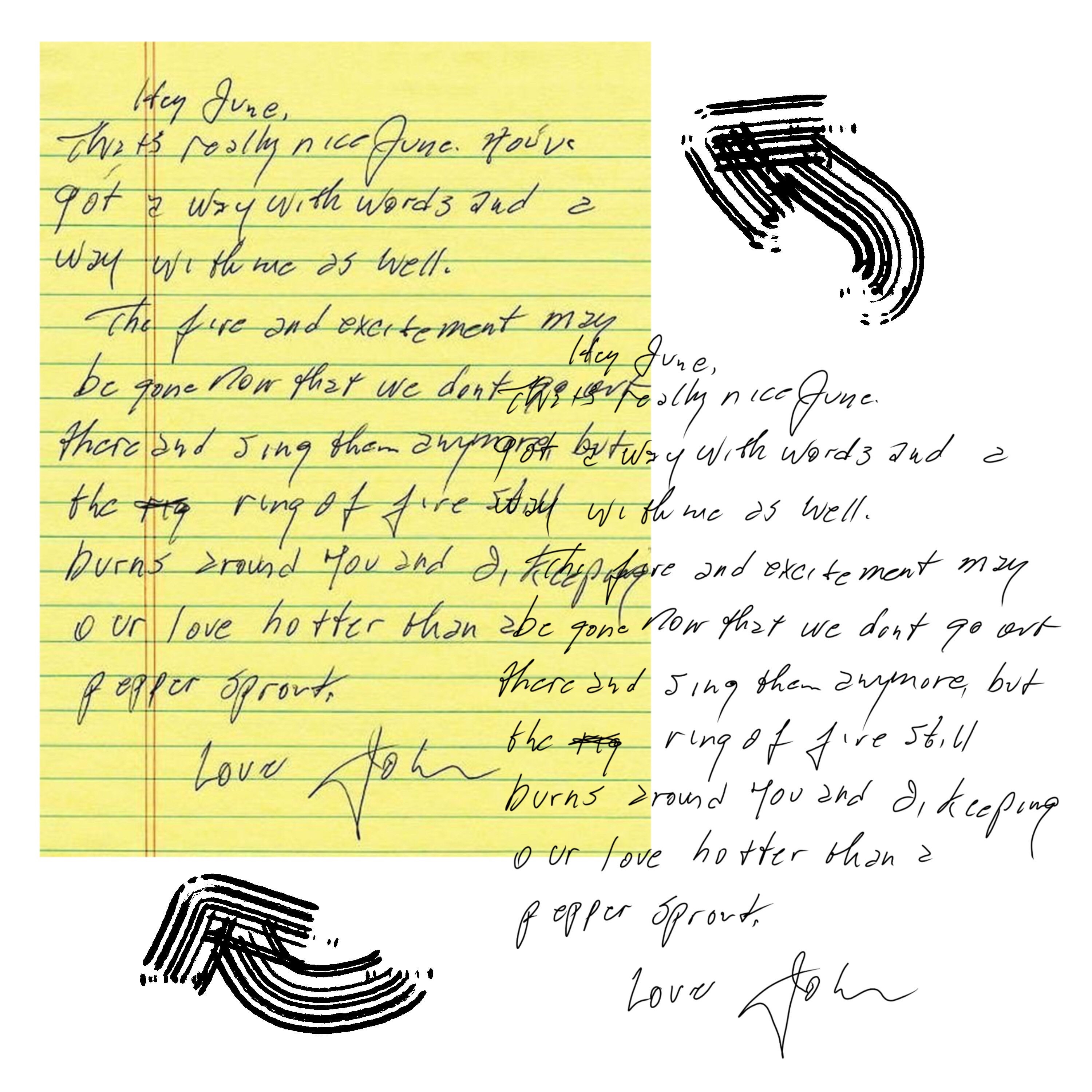Johnny Cash Love Letter Handwriting Print | Handwritten Print | Fan ...