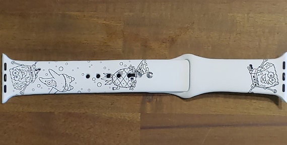 Spongebob Custom Art Laser Engraved Dual Color Silicone Watch - Etsy