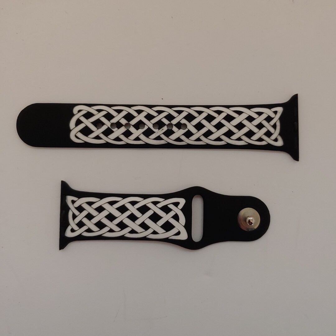 Celtic Knot Custom Art Laser Engraved Silicone Watch Band for Apple ...