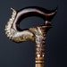 Ram Walking Stick Cane Brown Luxury Designer Art Stone Handle Wooden ...
