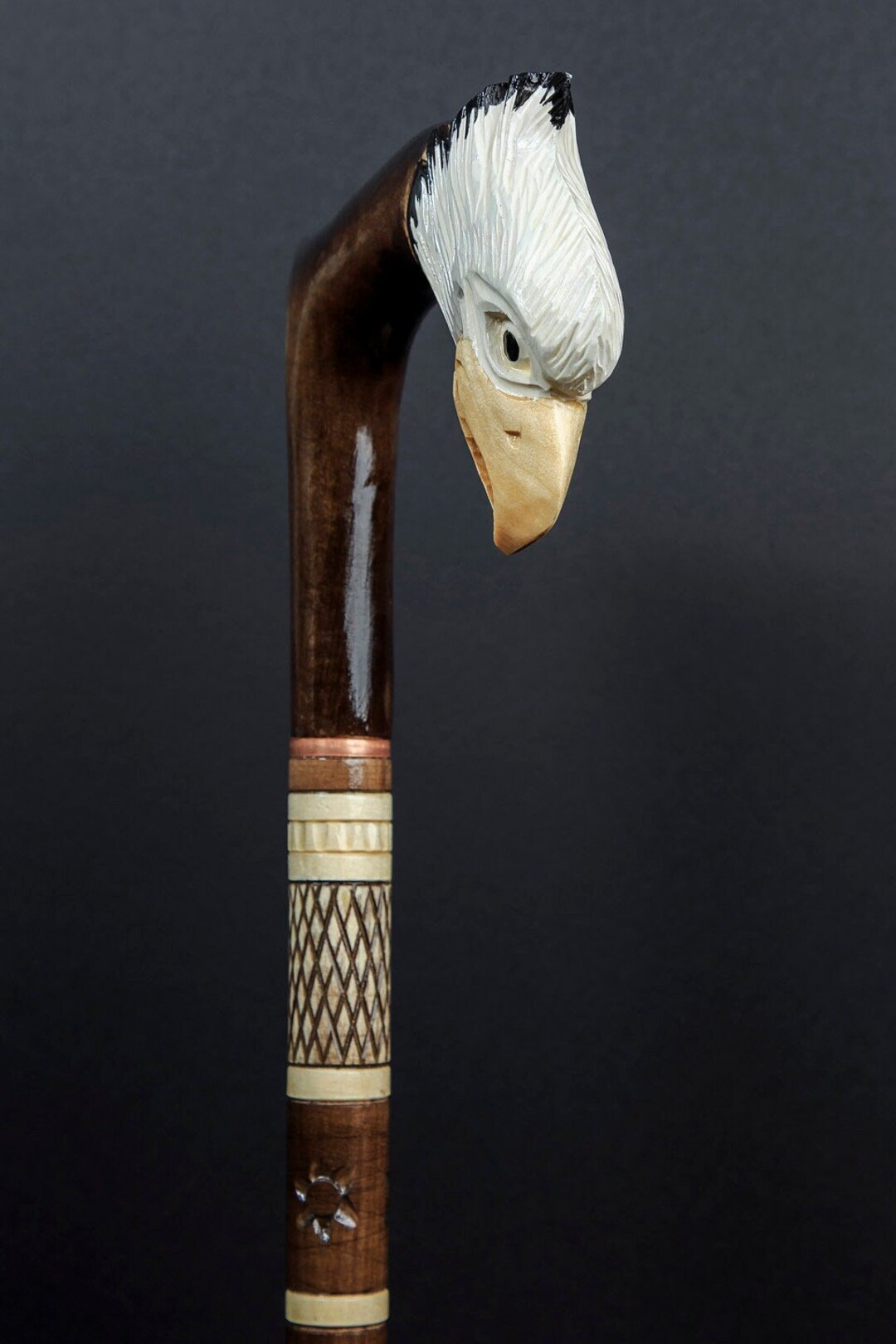 Eagle Cane Wood Carved Walking Cane Walking Stick Comfortable - Etsy