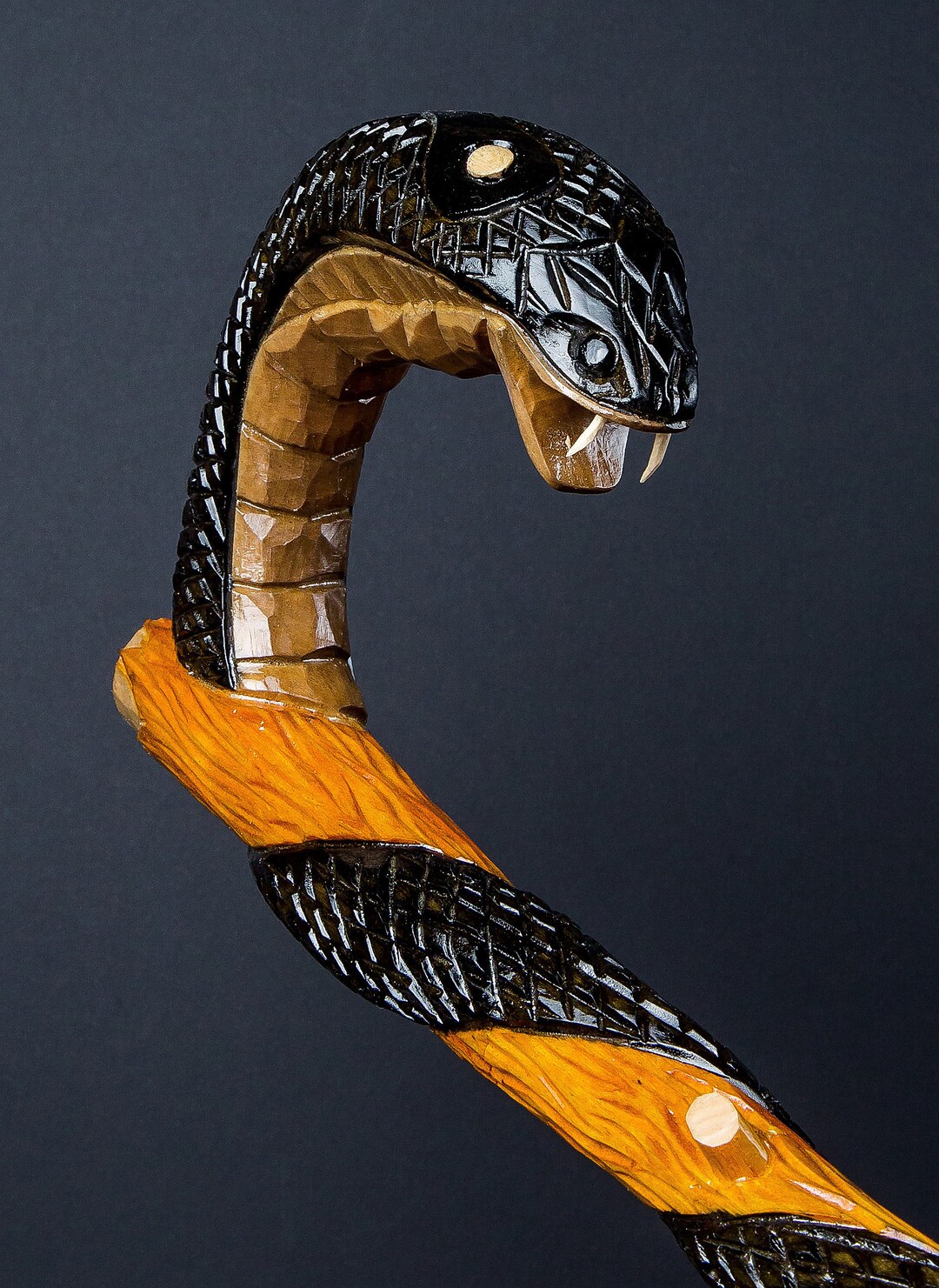 Cane Snake Head Palm Grip Ergonomic Handle Walking Cane Wood - Etsy