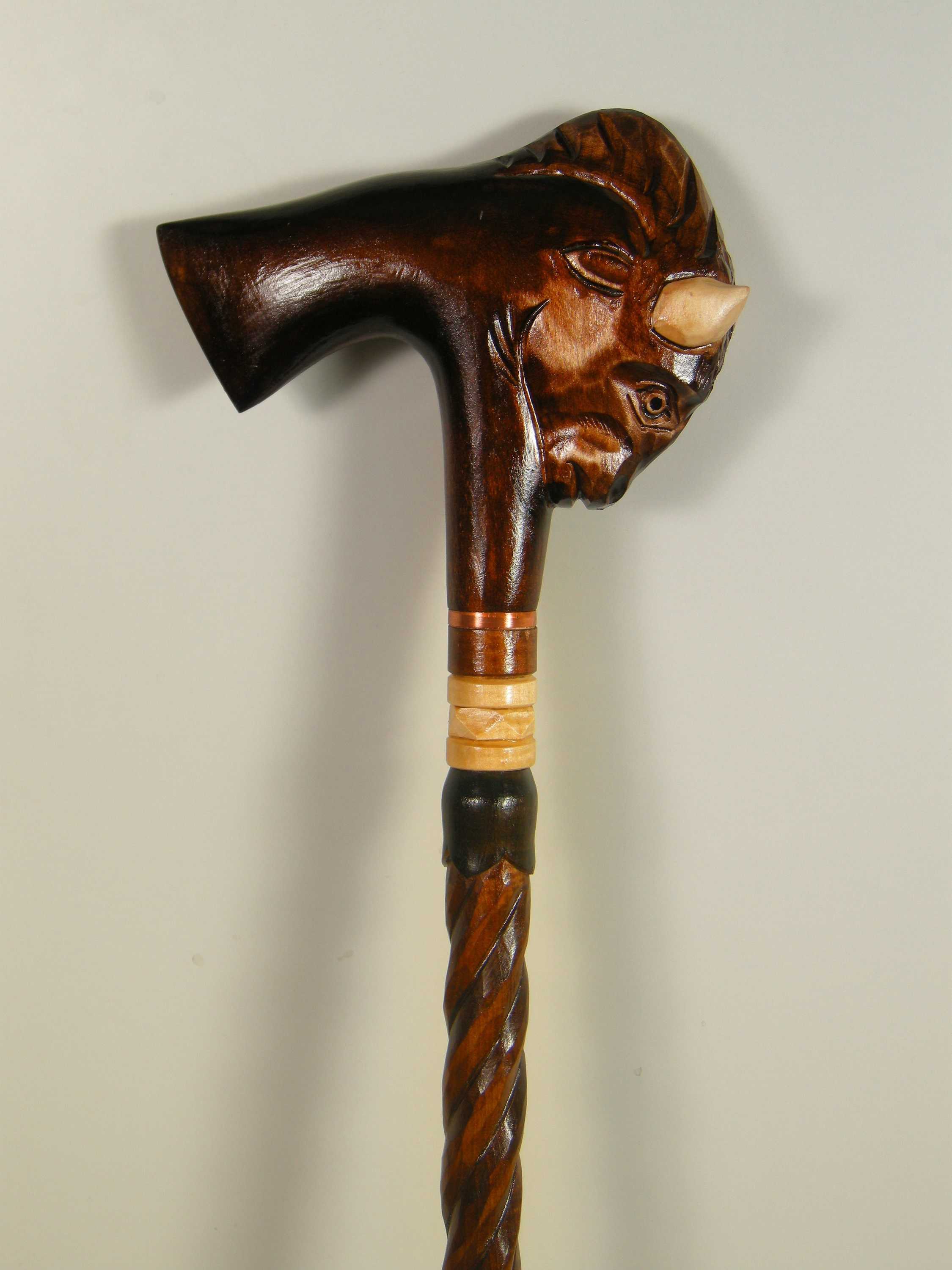 Bull Cane Collectible Cane Wooden Cane Walking Cane Wooden - Etsy