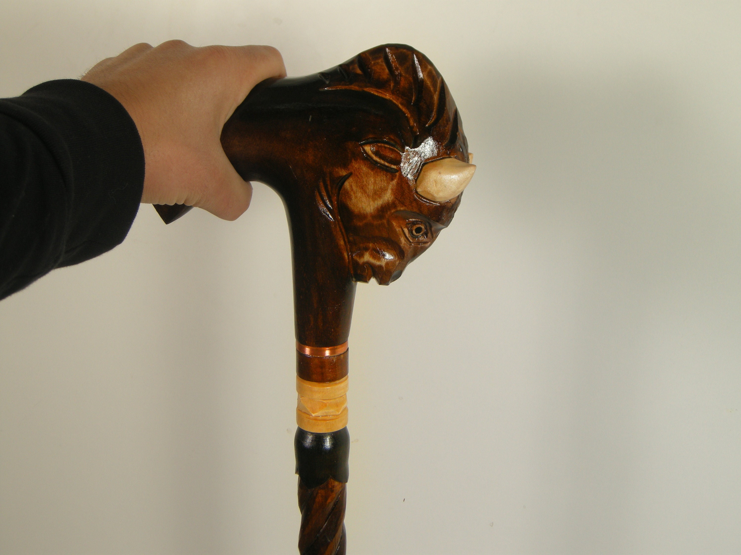 Bull Cane Collectible Cane Wooden Cane Walking Cane Wooden - Etsy