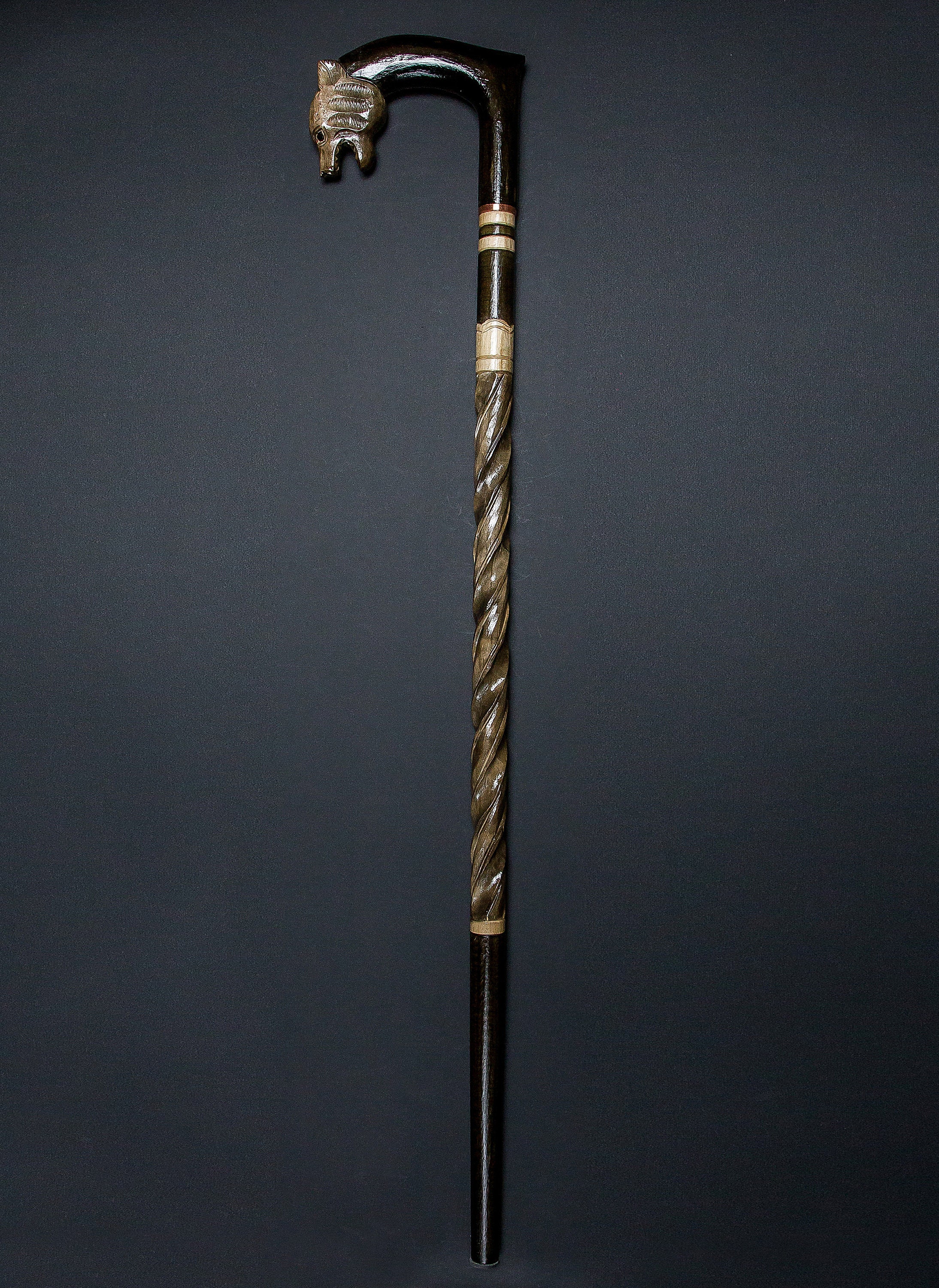 Wolf Walking Cane Stick Vintage Walking Cane Carved Animal - Etsy