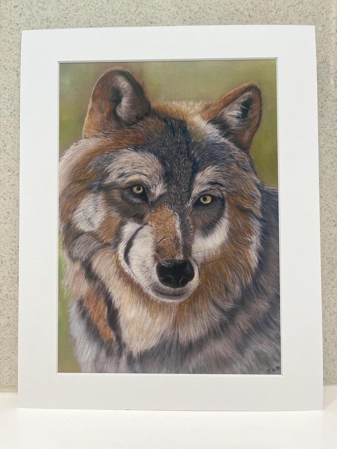 Wolf Print From Original Pastel Painting. Mounted - Etsy