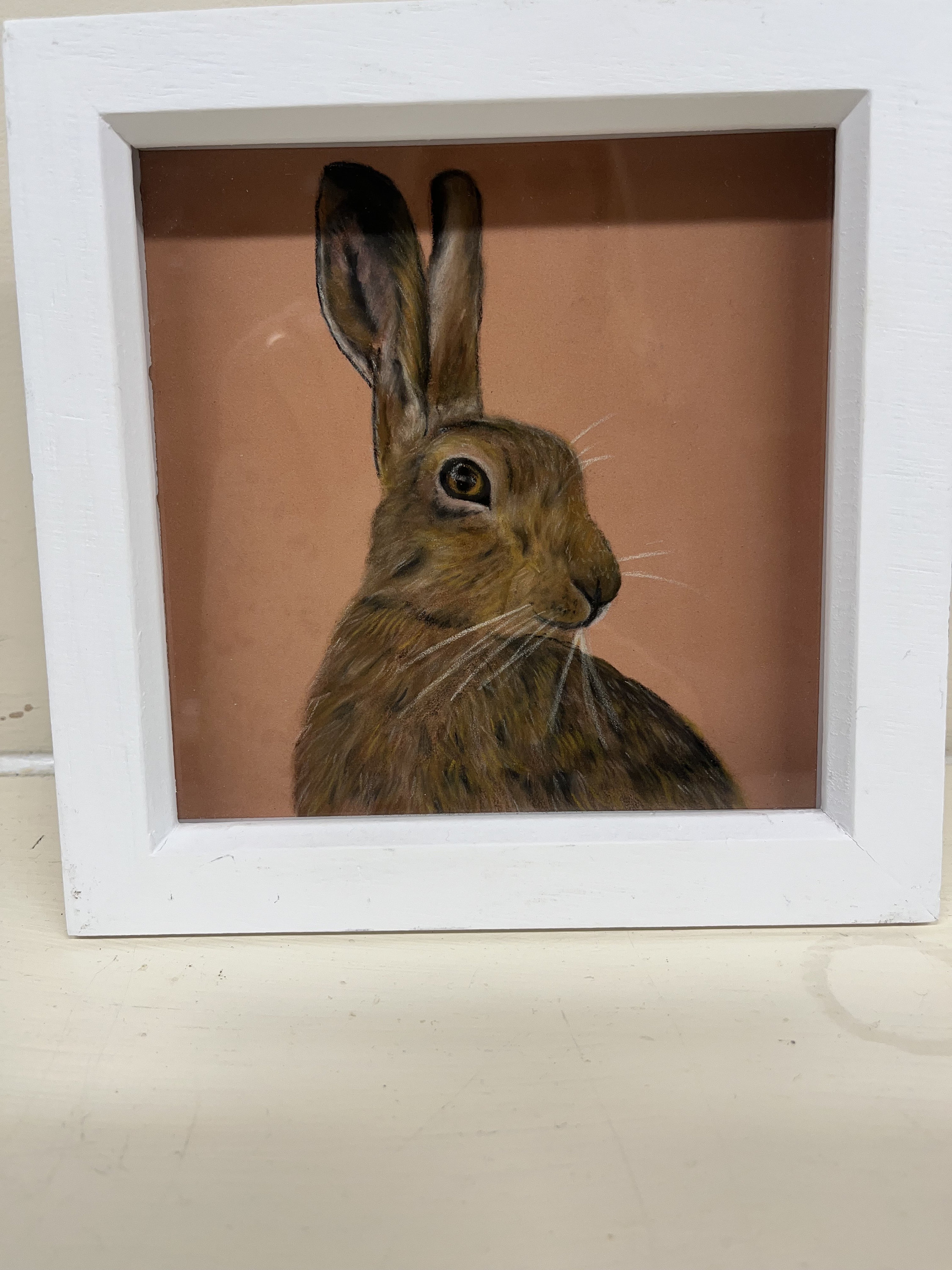 Hare Pastel Painting: Original Art in White Box Frame - Etsy UK