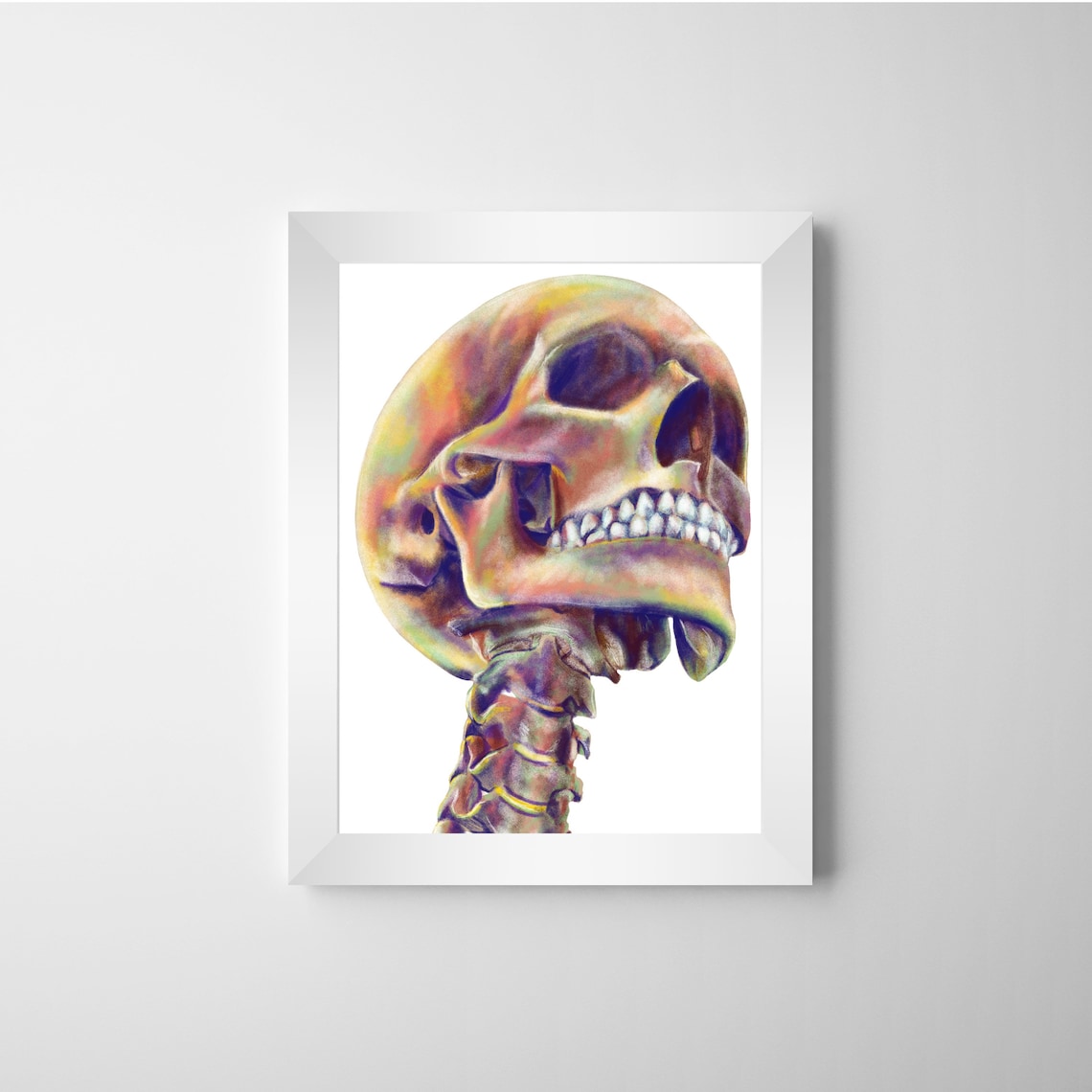 Rainbow Skull Art Print Skull Print Colourful Art Print Human Skull ...