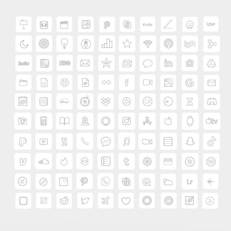 Minimalist White App Icon Bundle, 100 Ios 14 Aesthetic Icons, iPhone ...