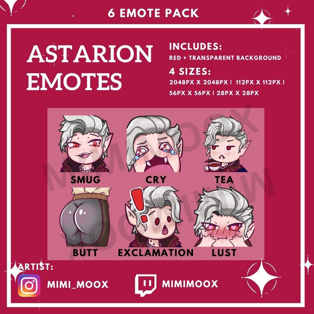 Astarion Emotes - Baldurs Gate 3 - Etsy