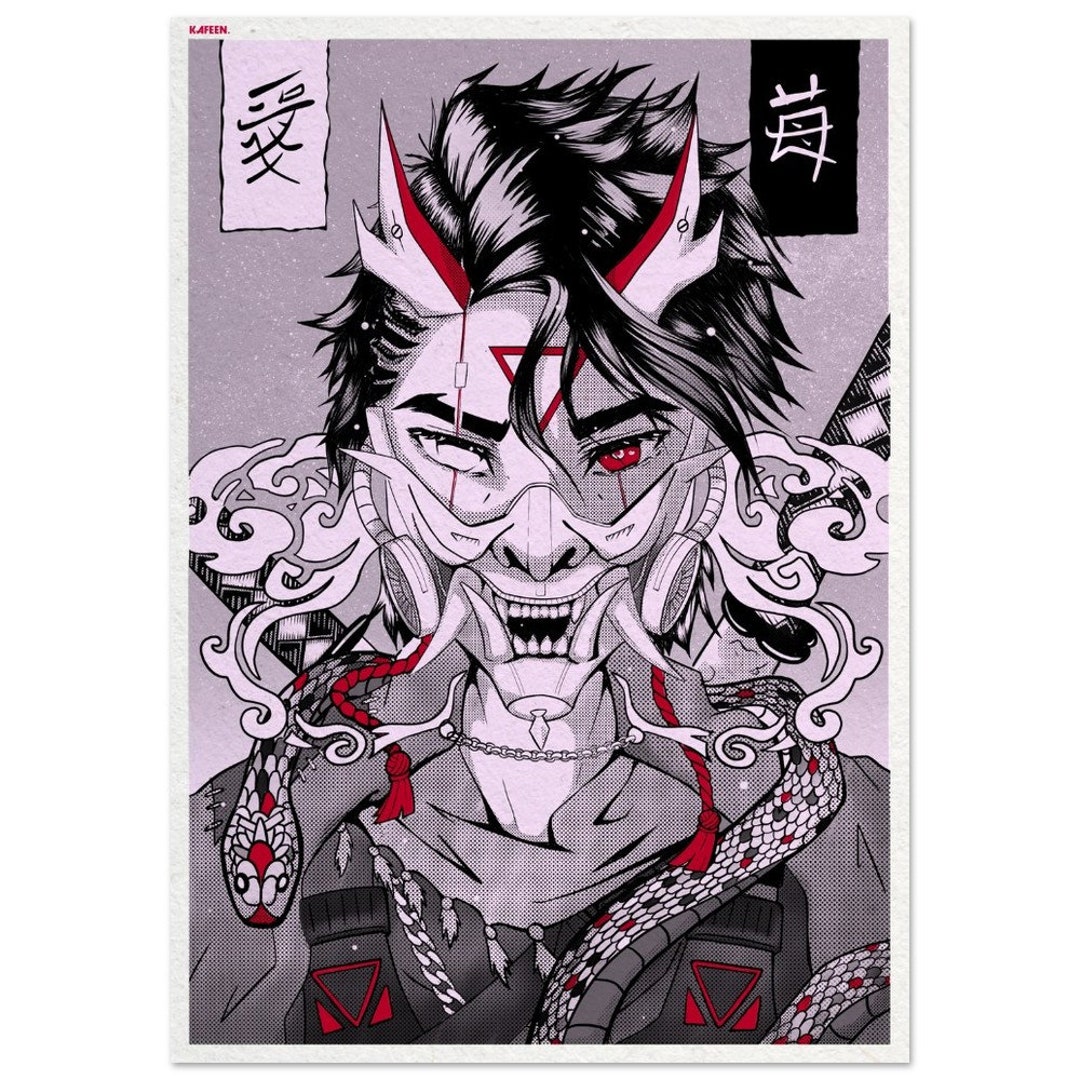 Demon Dude Hannya Poster - Etsy