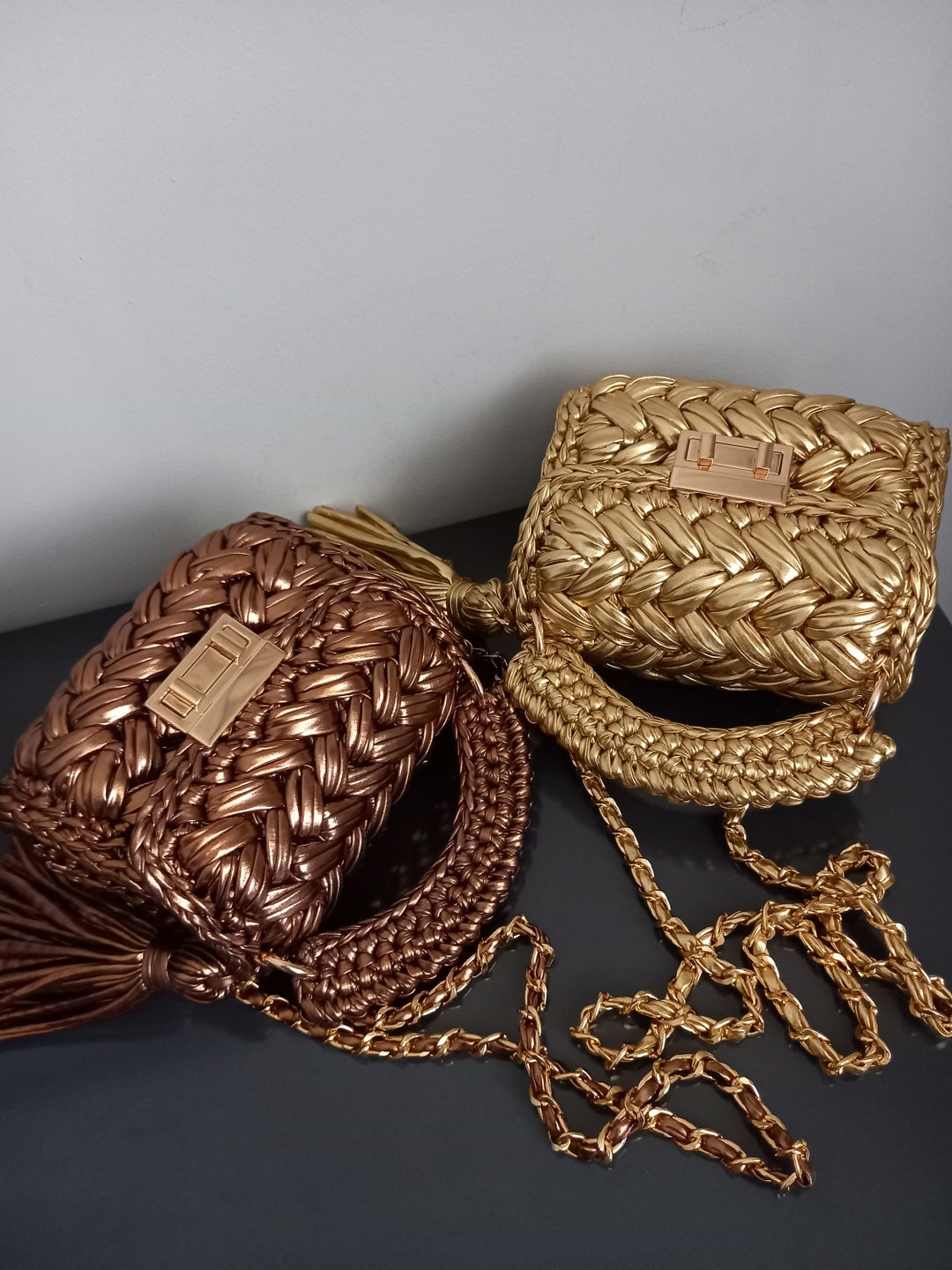 Leather Metallic Handmade Bag/capri Luxury Bag/metallic - Etsy