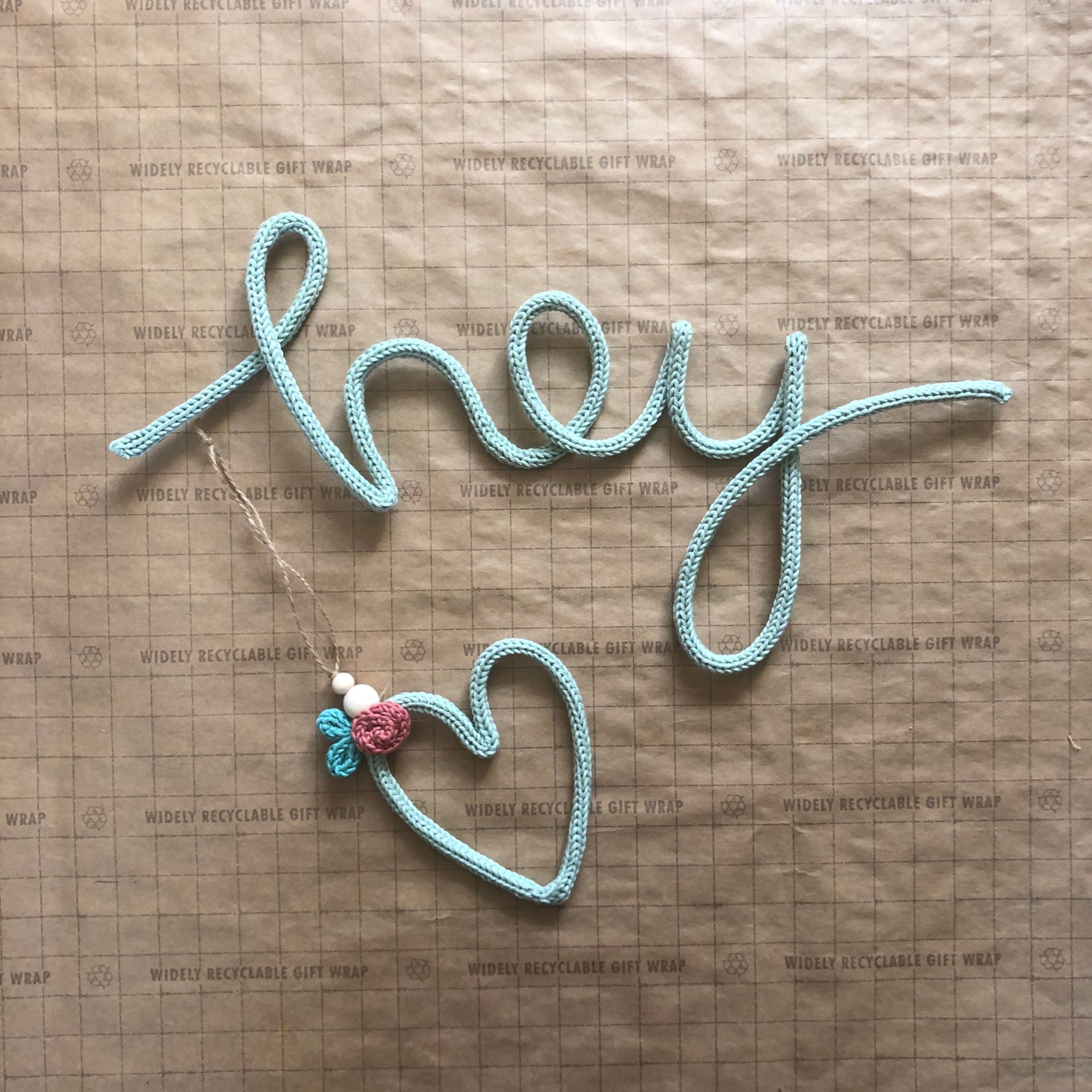 Woolly words knitted words cord wire French knitting wall | Etsy