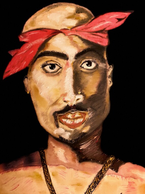TUPAC OIL PAINTING Tupac Shakur Painting Tupac Shakur | Etsy