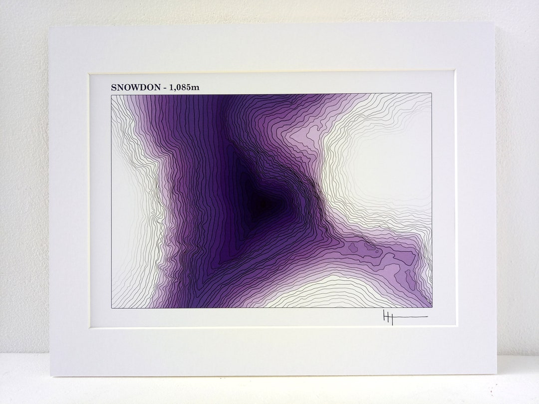 Snowdon Contour Map Artwork - Bright Range - Etsy