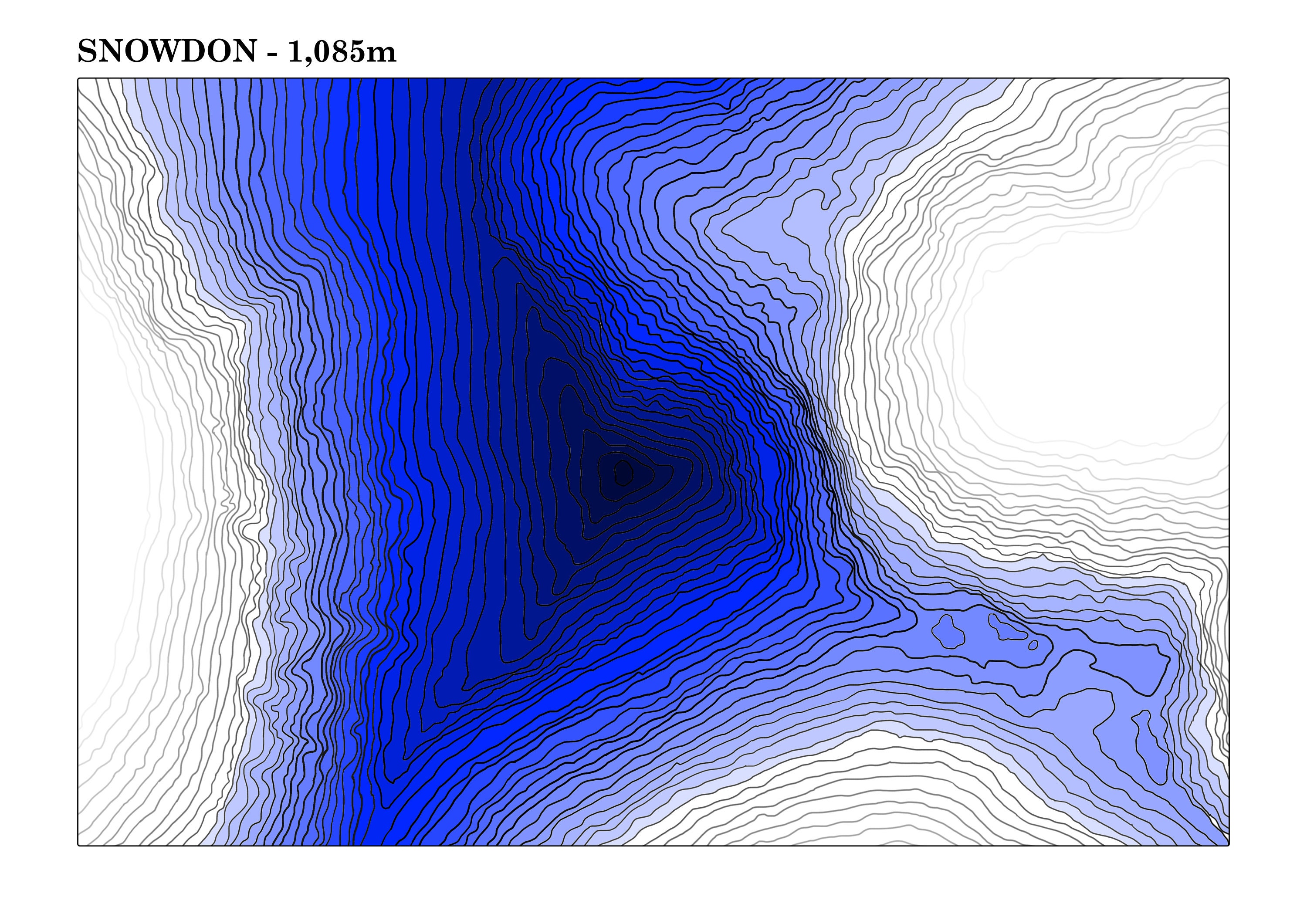 Snowdon Contour Map Artwork - Bright Range - Etsy
