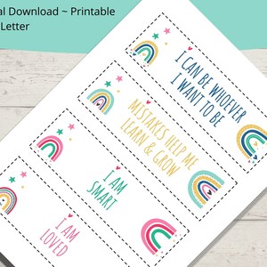 Kids Printable Bookmarks - Positive Affirmations, Motivational ...
