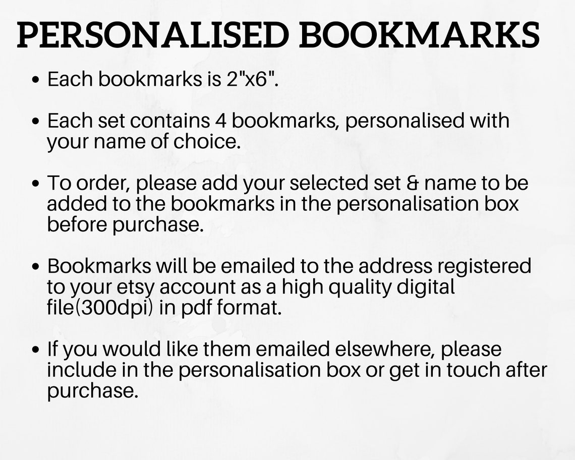 Kids Printable Bookmarks, Personalized Set of 4 Name Bookmarks ...