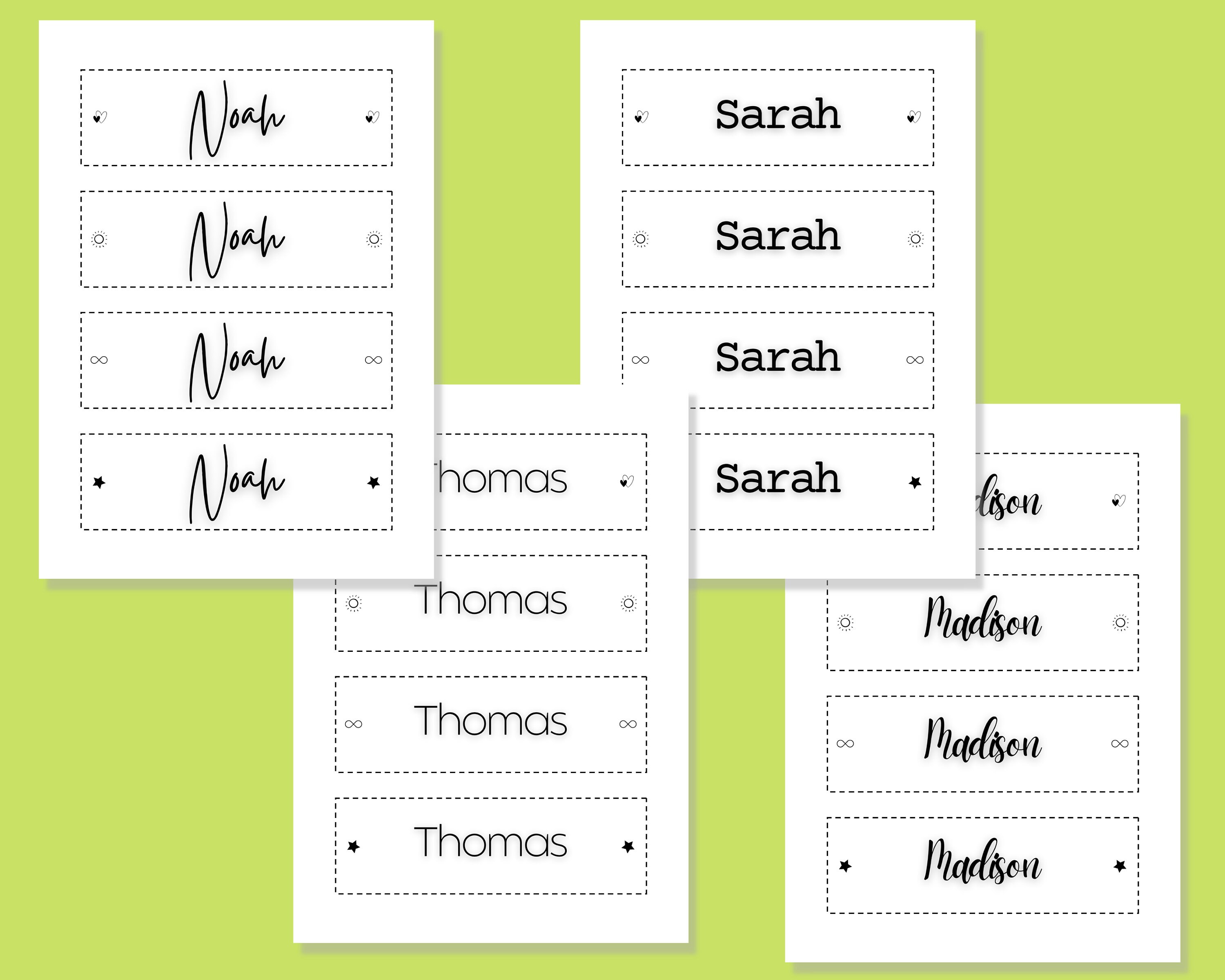 Kids Printable Bookmarks, Personalized Set of 4 - - Name Bookmarks ...