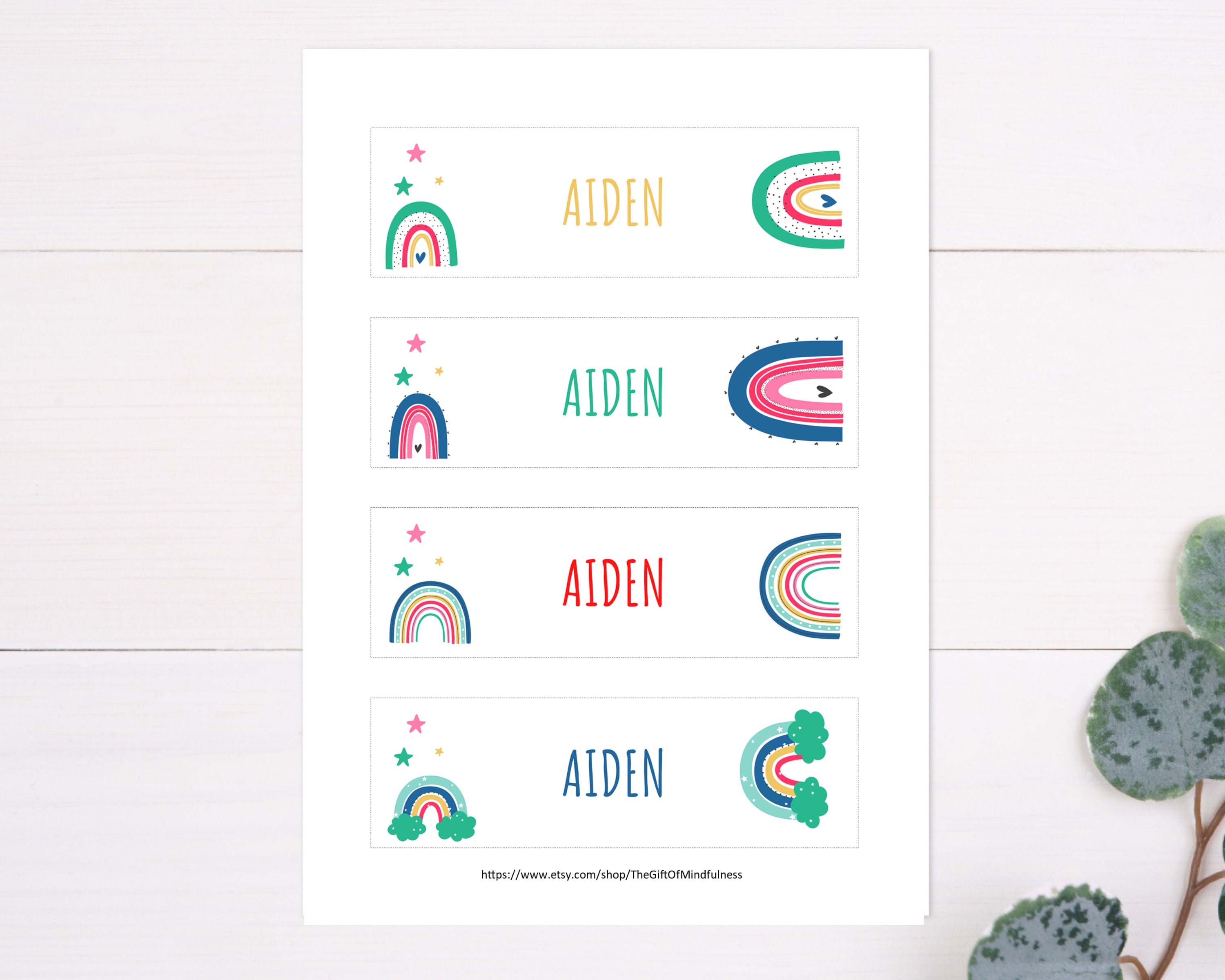 Printable Personalised Name Bookmarks - Set of 4 - Customizable ...