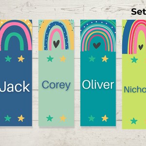 Kids Printable Bookmarks, Personalized Set of 4 - Name Bookmarks ...