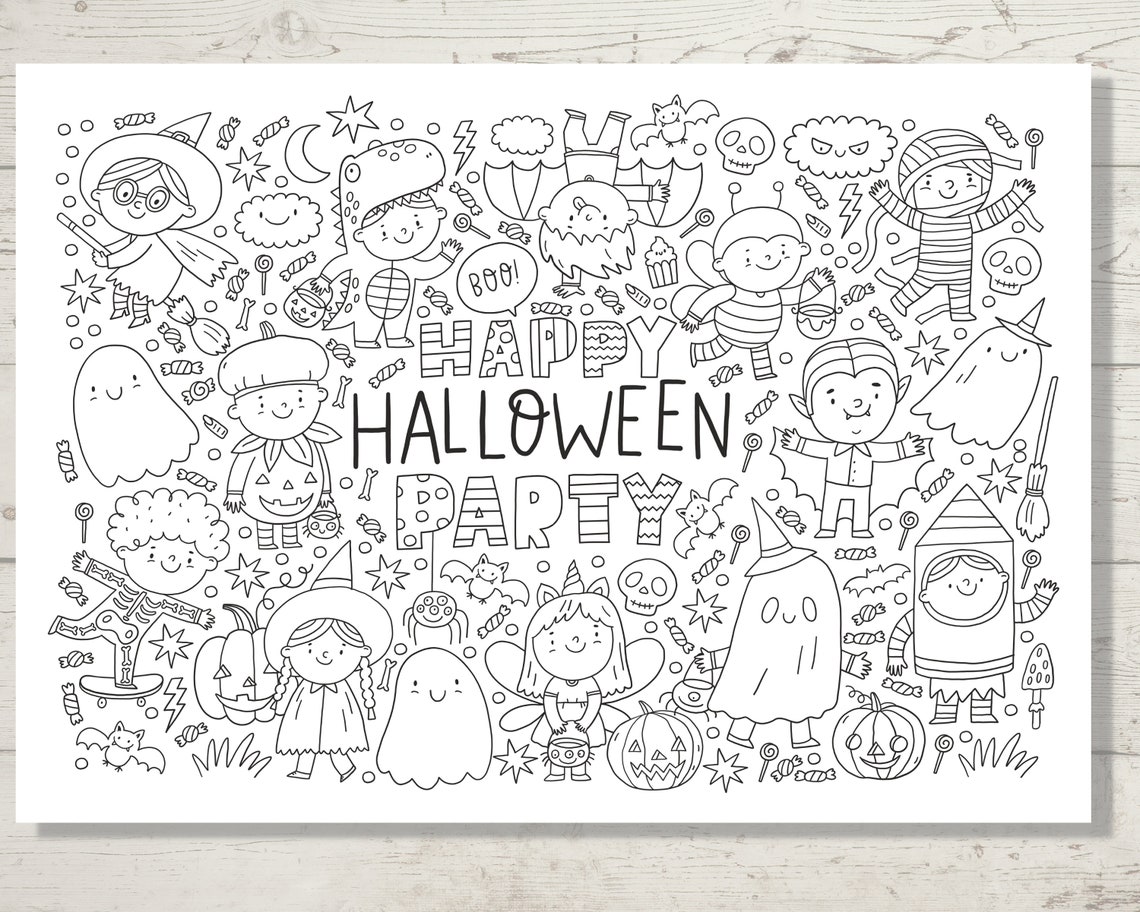 Giant Halloween Colouring Sheets, Printable Halloween Colouring Pages ...