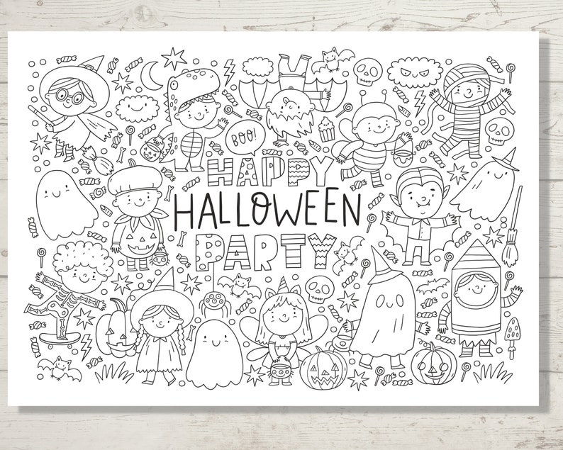 Giant Halloween Colouring Sheets, Printable Halloween Colouring Pages ...