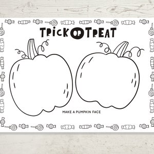 Pumpkin Drawing Coloring Page: Halloween Activity Sheet (digital ...