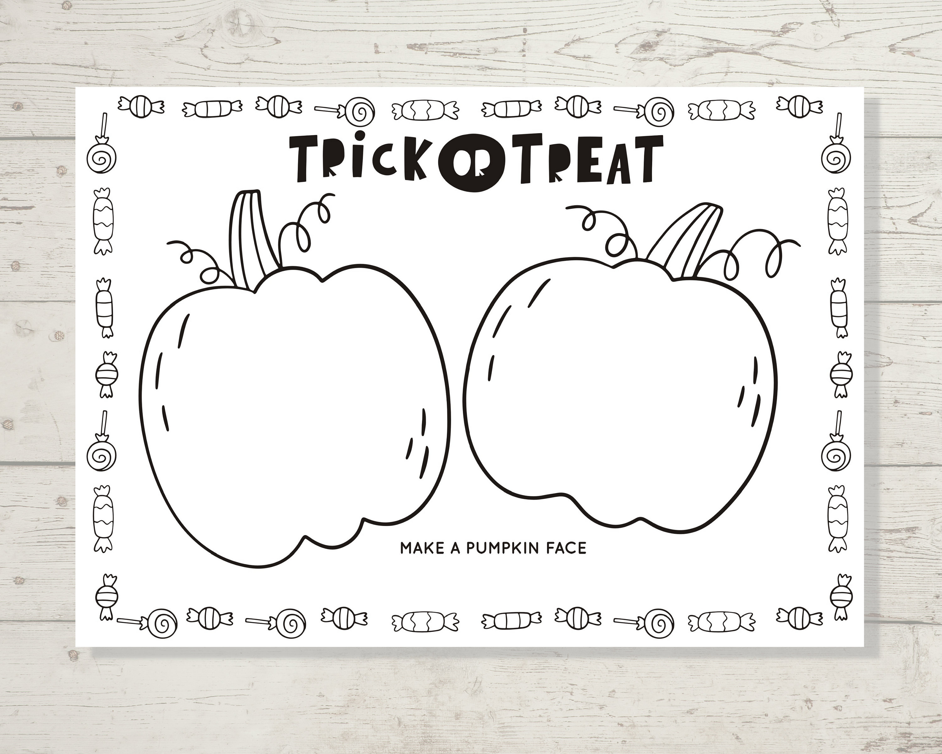 Pumpkin Drawing Coloring Page: Halloween Activity Sheet (digital ...