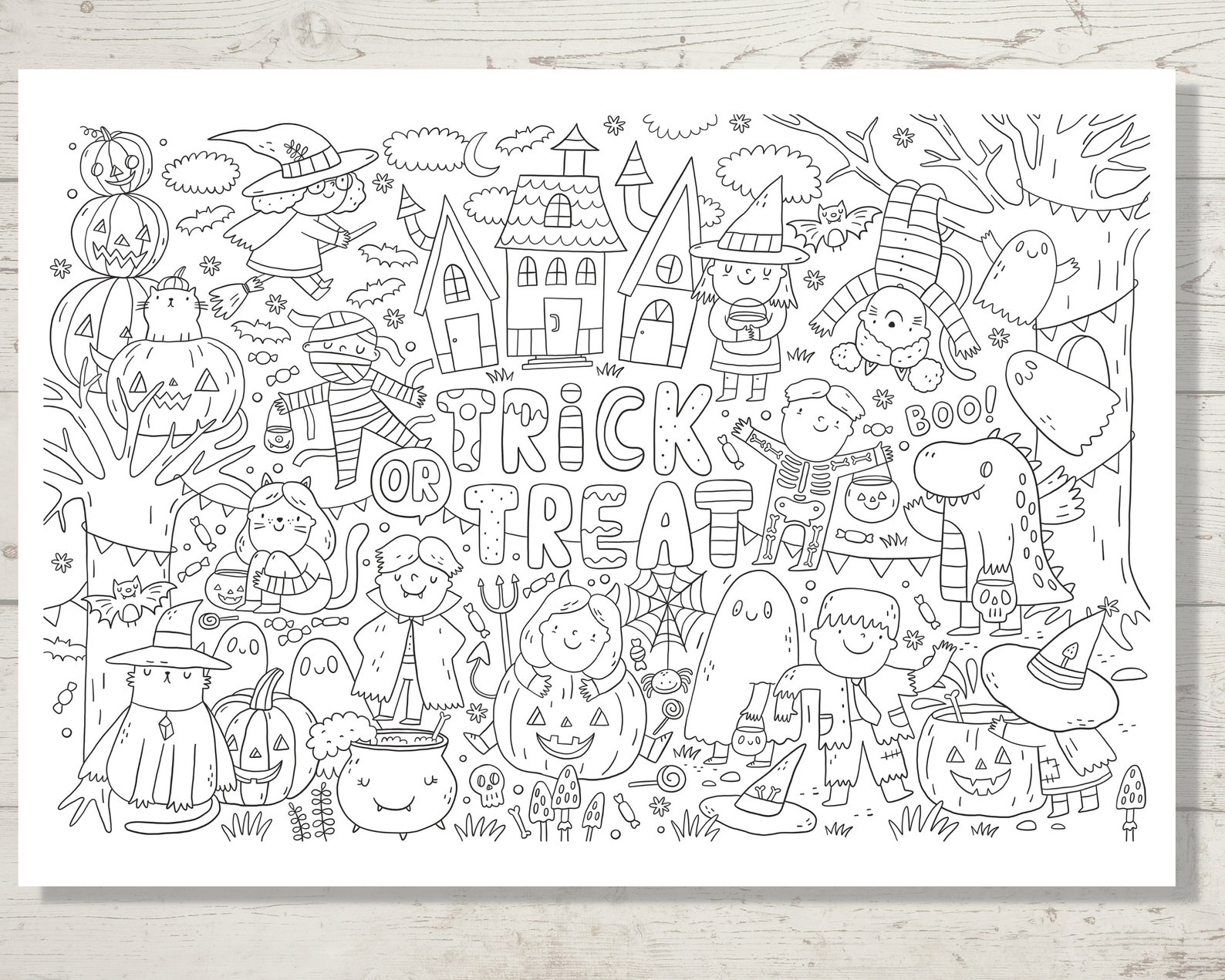 Giant Halloween Colouring Sheets, Printable Halloween Colouring Pages ...