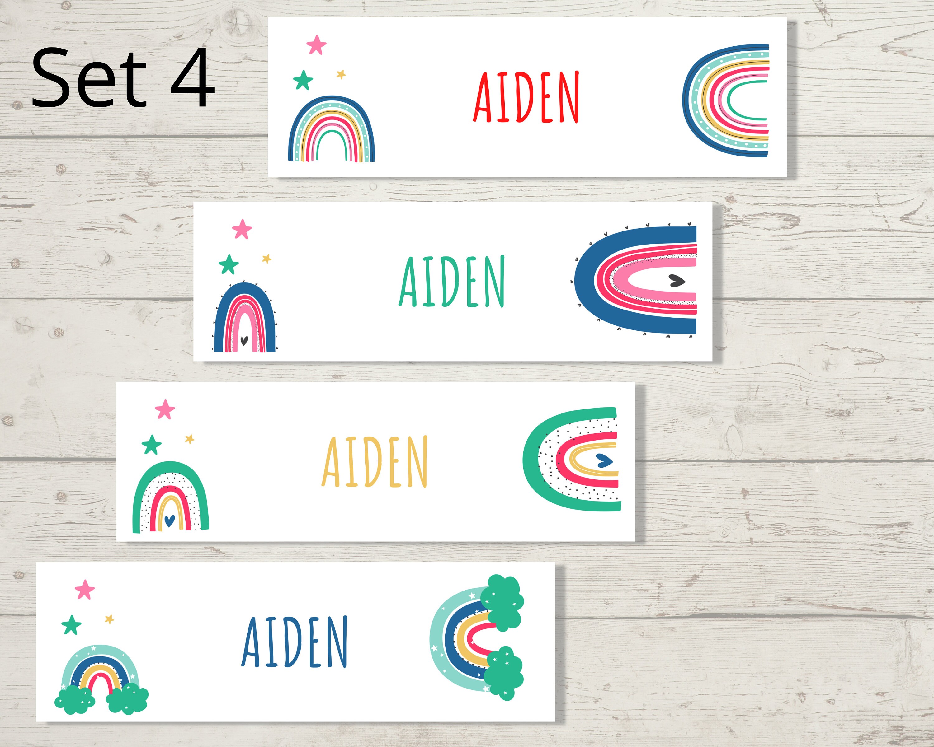 Printable Personalised Name Bookmarks - Set of 4 - Customizable ...