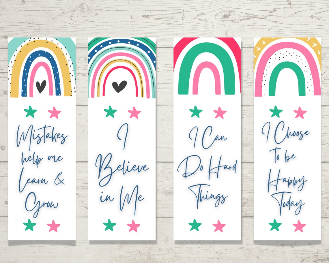 Kids Printable Bookmarks | Children's Positive Affirmations | Encourage ...