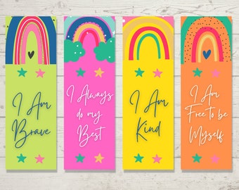 Kids Printable Bookmarks | Children's Positive Affirmations | Encourage ...