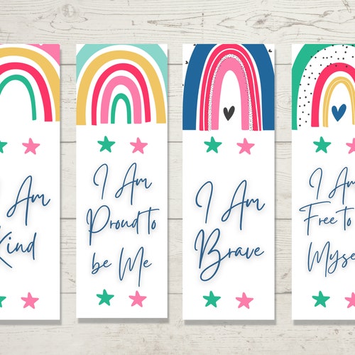 Printable Positive Affirmations Bookmarks for Kids Pretty - Etsy