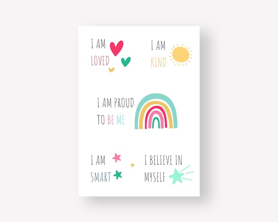 Printable Positive Affirmation Poster Mindfulness for Kids | Etsy