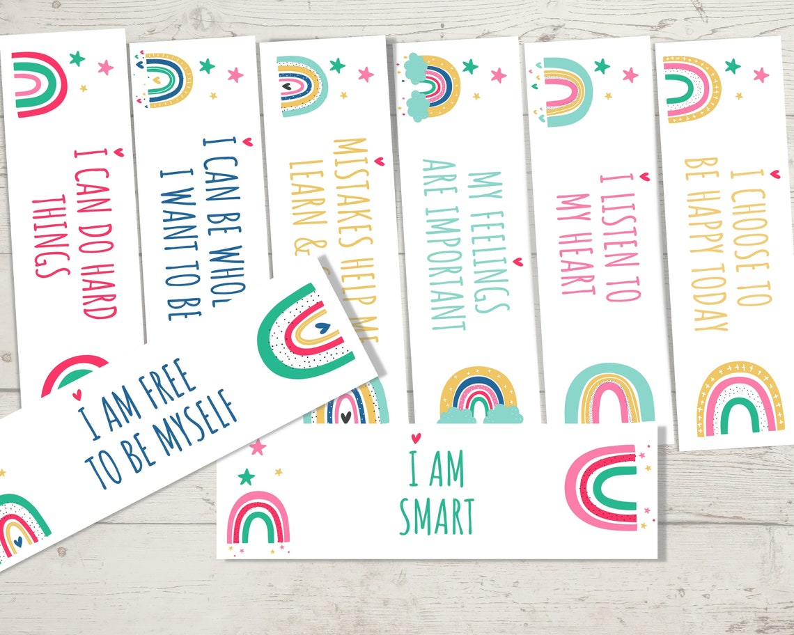 Kids Printable Bookmarks - Positive Affirmations, Motivational ...