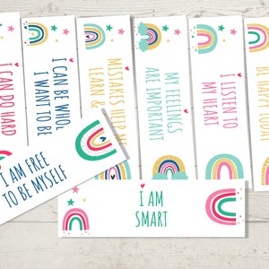 Kids Printable Bookmarks - Positive Affirmations, Motivational ...
