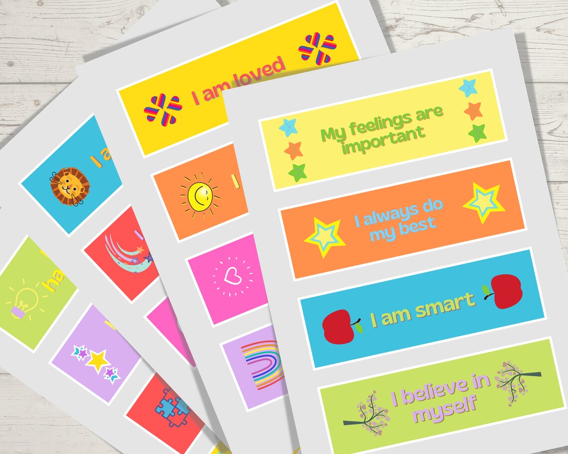 Kids Printable Bookmarks Positive Affirmations, Motivational Bookmarks ...