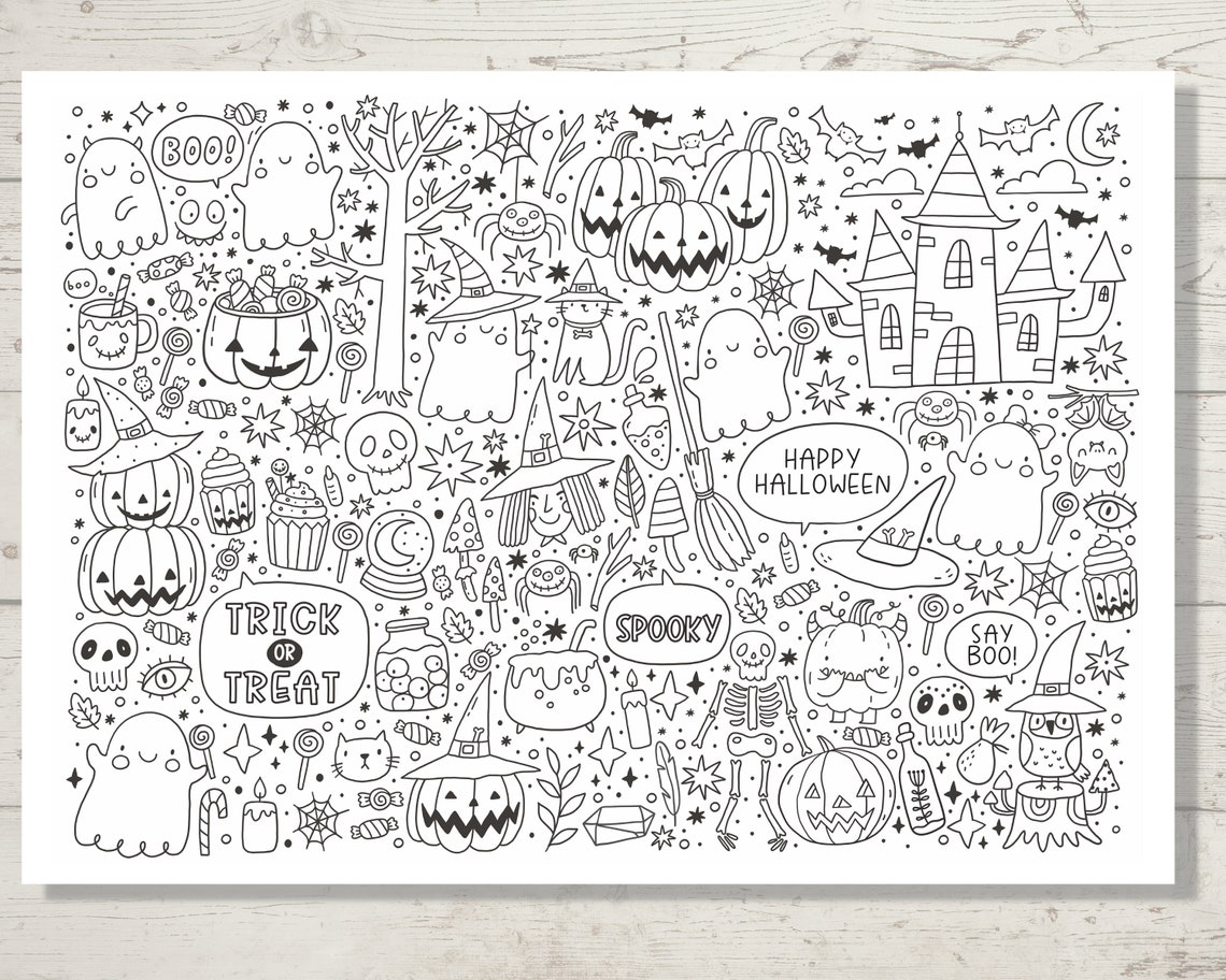 Giant Halloween Colouring Sheets, Printable Halloween Colouring Pages ...