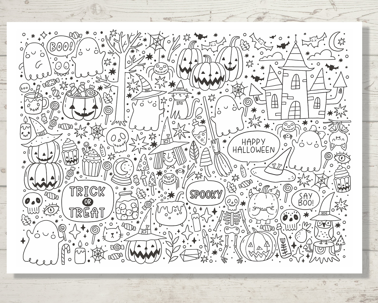 Giant Halloween Colouring Sheets, Printable Halloween Colouring Pages ...