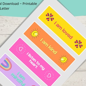 Kids Printable Bookmarks - Positive Affirmations, Motivational ...