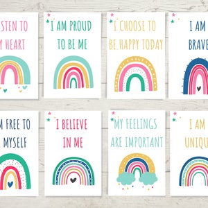 Kids Affirmation Cards - Rainbow Designs | Children's Positive ...
